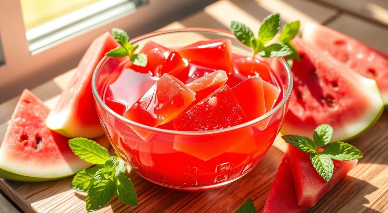 Summery Watermelon Jello Recipe with Pulp
